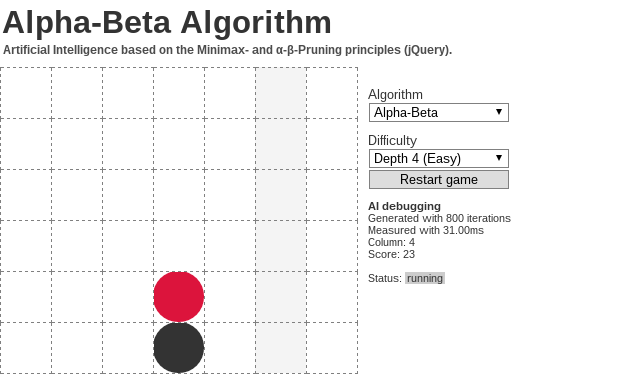 Github Banhmidevconnect Four Js Minimax And Alpha Beta Pruning Implementations In Javascript